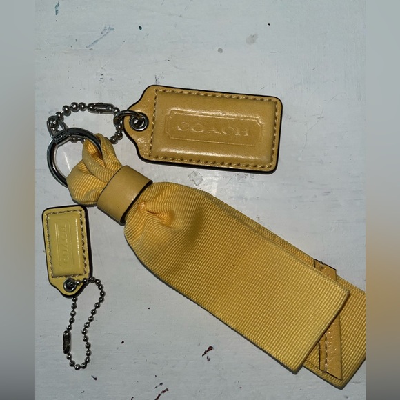 Coach | Bags | Coach Yellow Ribbon Key Chain Fob 3 Piece Set | Poshmark